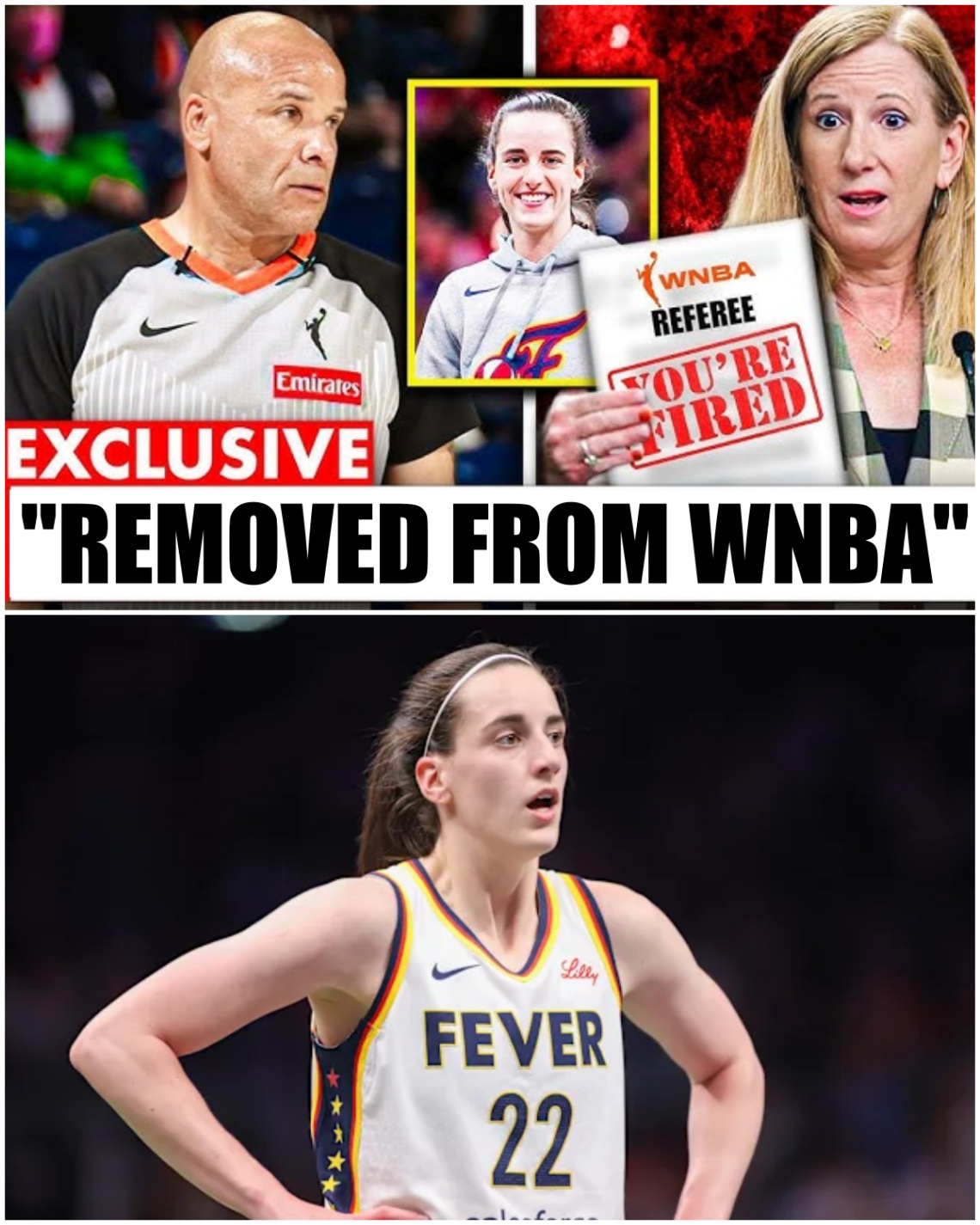 BREAKING SCANDAL: WNBA Referee SUSPENDED After Caitlin Clark Injury ...