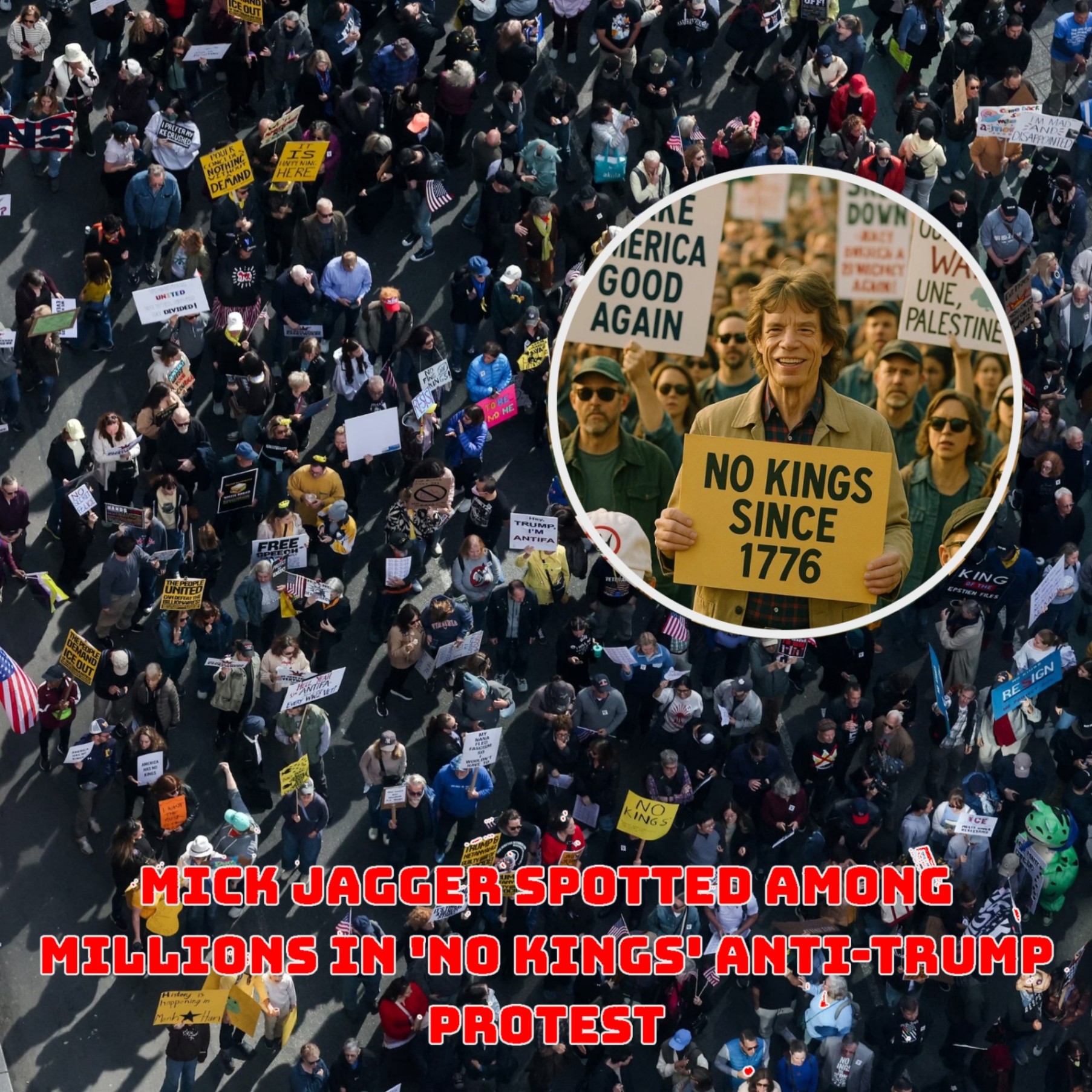 SHOCKING: Mick Jagger Spotted Among Millions in ‘No Kings’ Anti-Trump ...