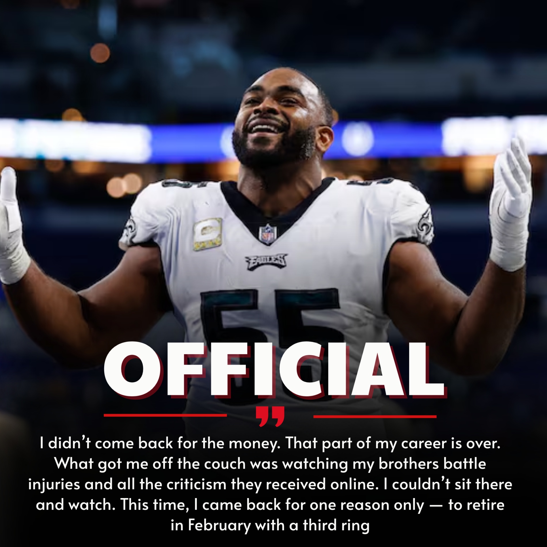 OFFICIAL: Brandon Graham officially signs one-year deal to return to ...