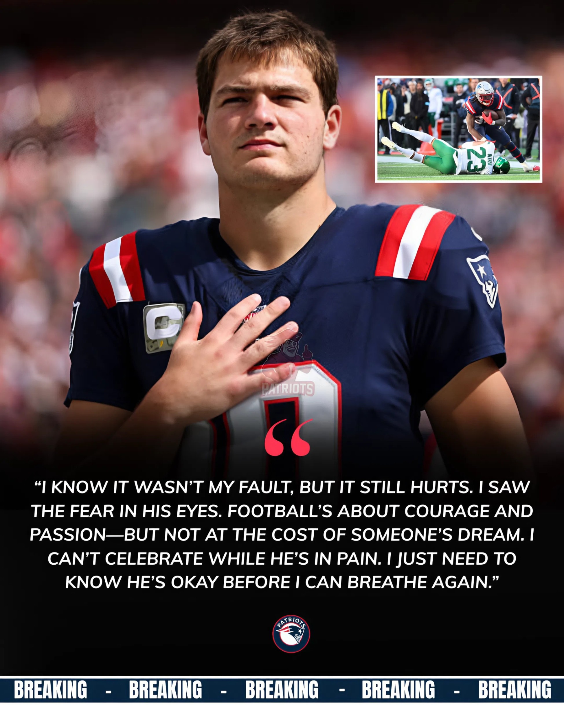 BREAKING: Patriots QB Drake Maye Skips Celebration, Rushes to Aid ...