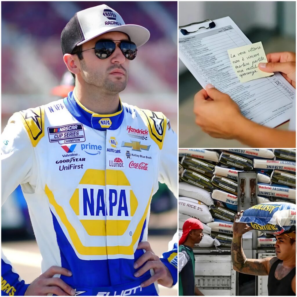 Chase Elliott delivered five tons of food with seven trucks, touching ...