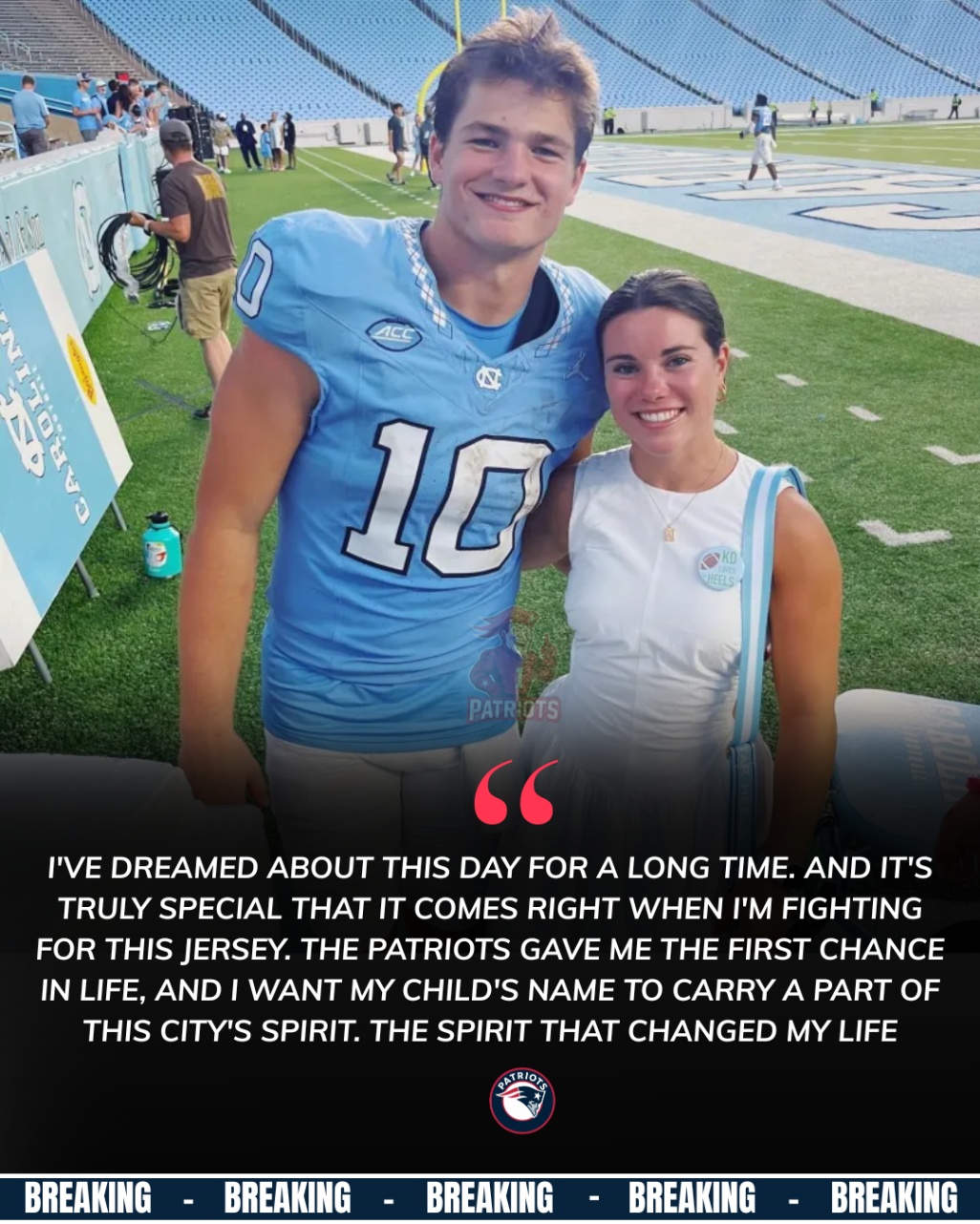 Double Celebration! QB Drake Maye Readies for Baby No.1 — And the Name ...