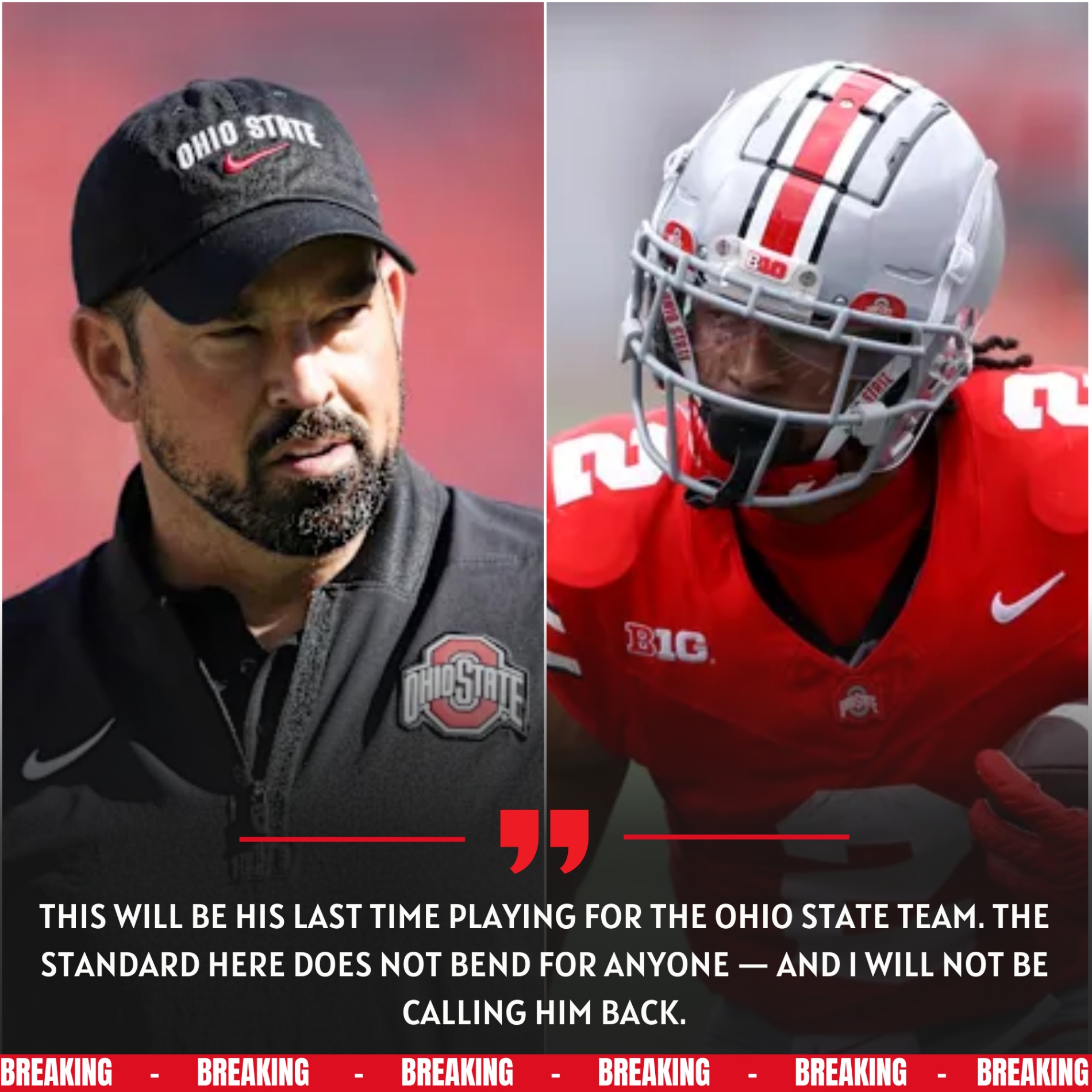 BREAKINGNEWS This will be his last time playing for the Ohio State team ...