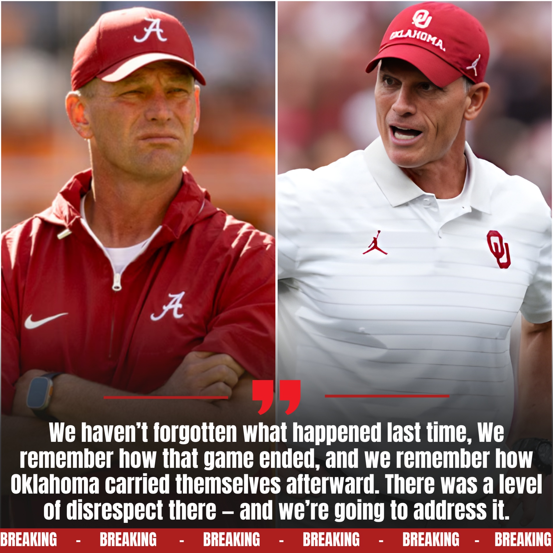 Oklahoma–Alabama Rematch Ignites Early one week before kickoff, deboer ...