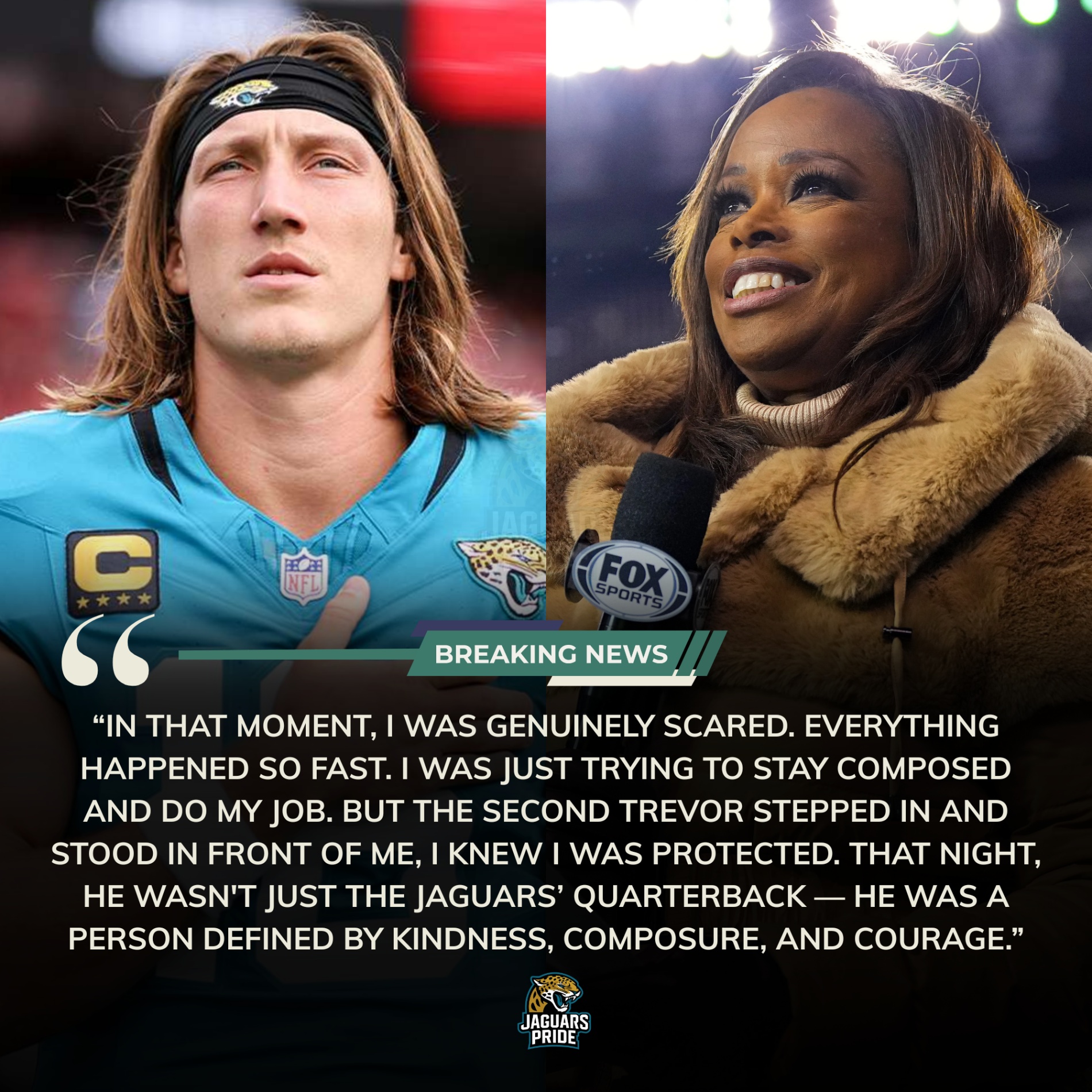 After defeating the Titans, Trevor Lawrence shielded reporter Pam ...